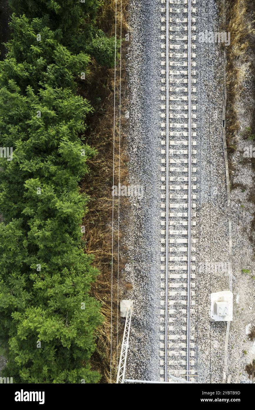Aerial photographic documentation of the train track layout Stock Photo ...