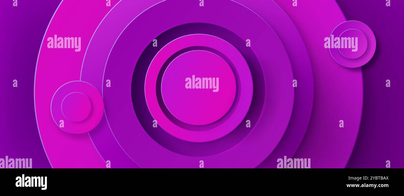 Circular cut paper layers background. Realistic 3d vector geometric ...