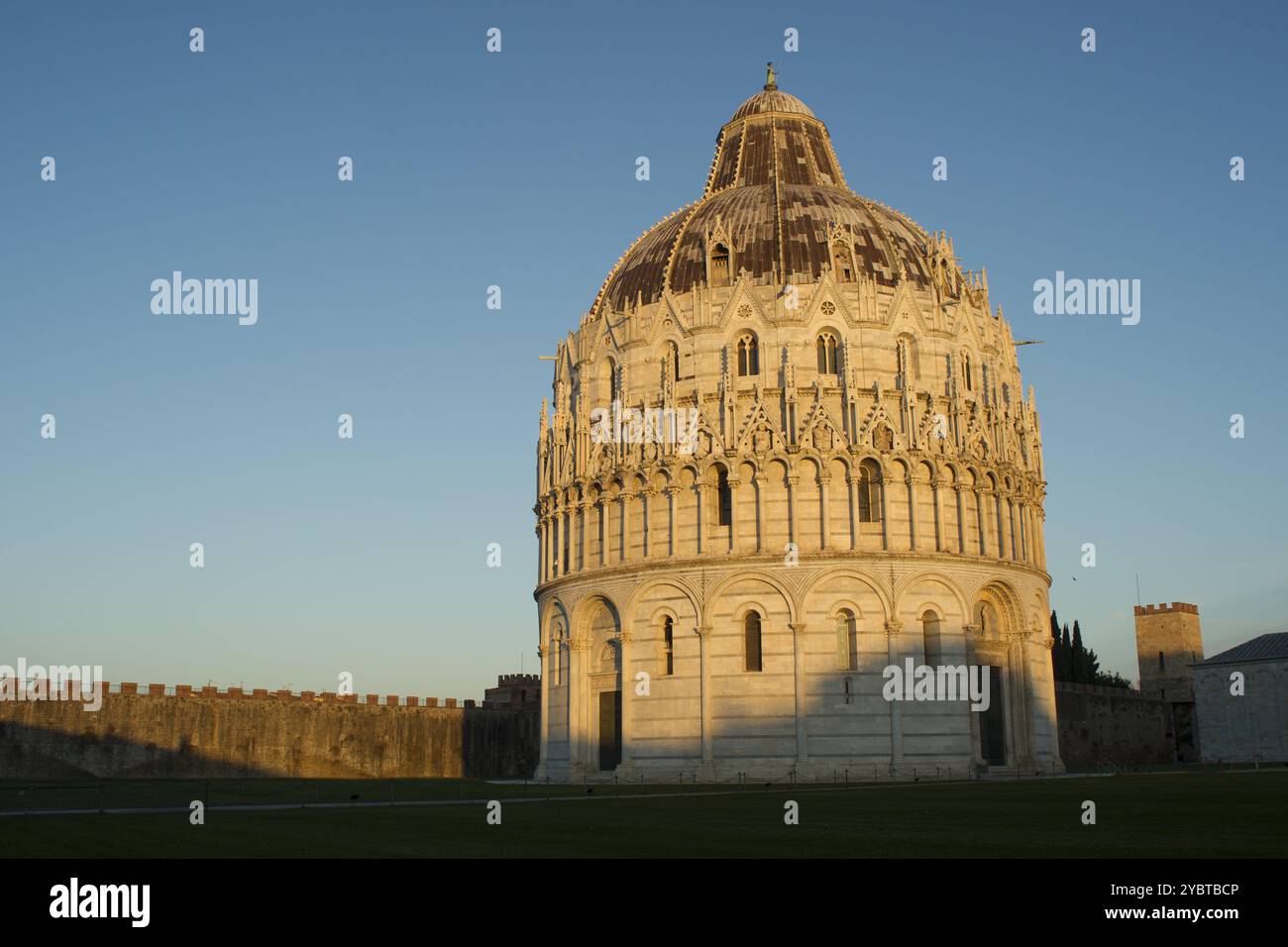 Symbol of the Catholic religion, the Baptistery in Pisa Square of ...
