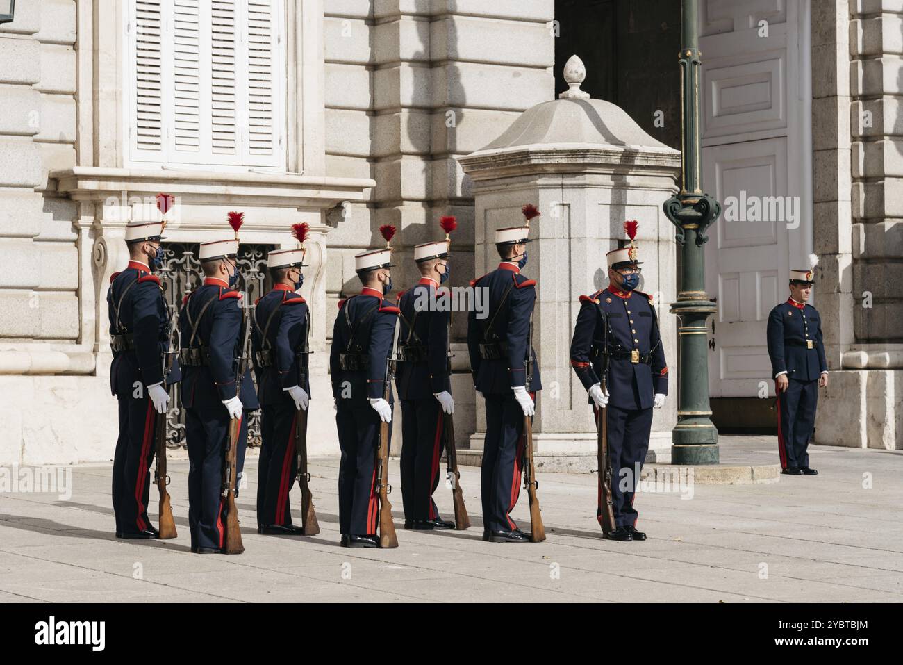 Madrid, Spain, July 2, 2021: Changing Guard in Royal Palace of Madrid ...