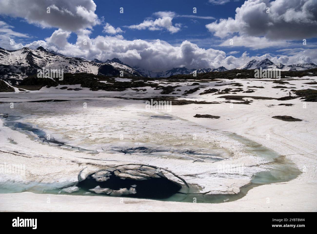 Frozen Totensee on the Grimsel pass in Switzerland Stock Photo - Alamy
