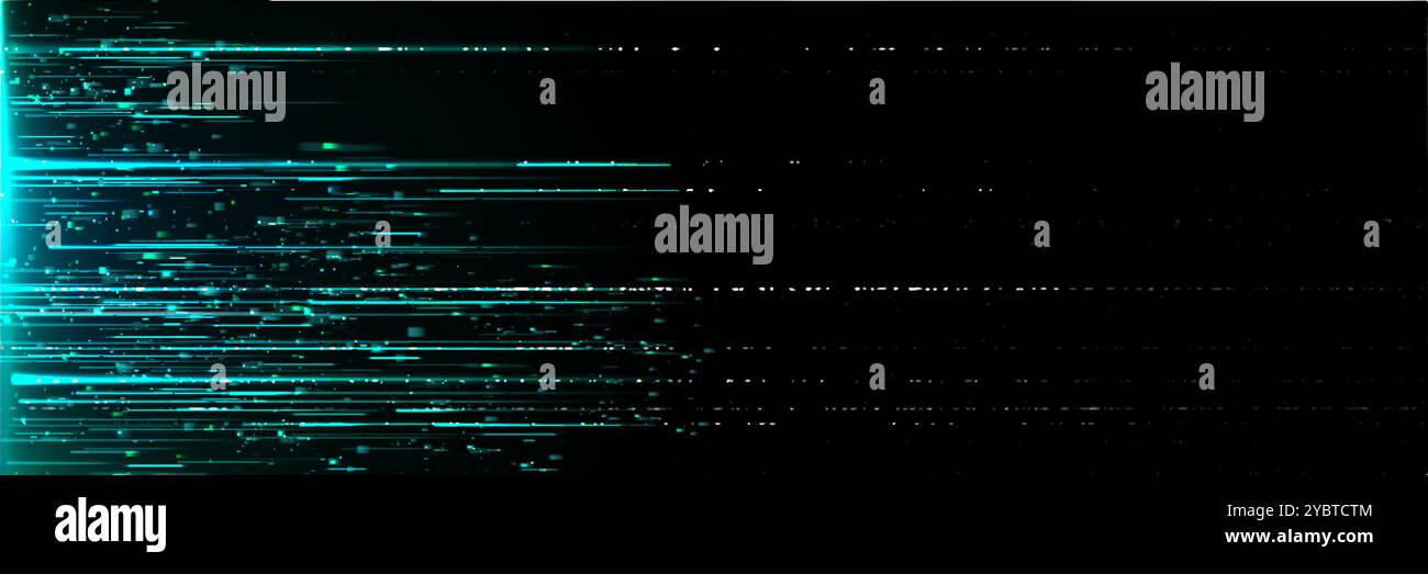 Old screen glitch effect. Vector realistic illustration of retro vhs ...