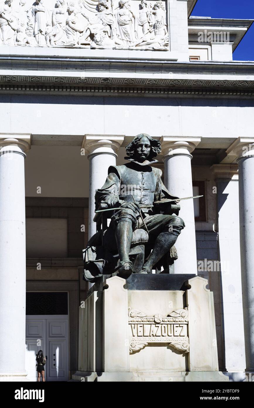 Madrid, Spain, March 19, 2023: Statue of Diego Velazquez the famous ...