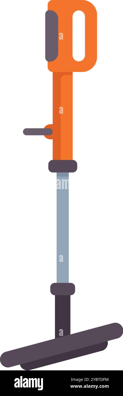 Orange brush cutter with ergonomic handle standing on white background ...