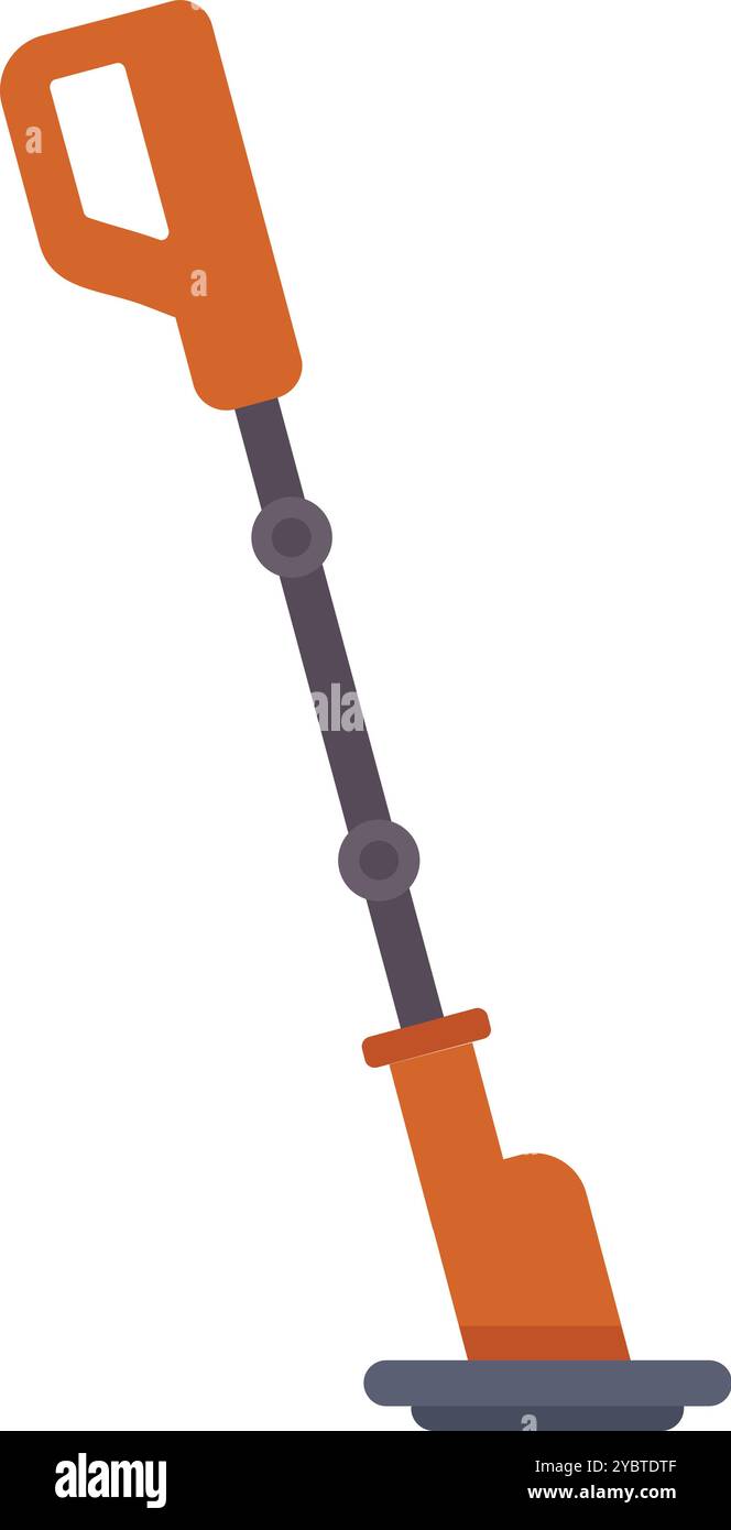 Illustration of an orange brush cutter standing on a white background ...