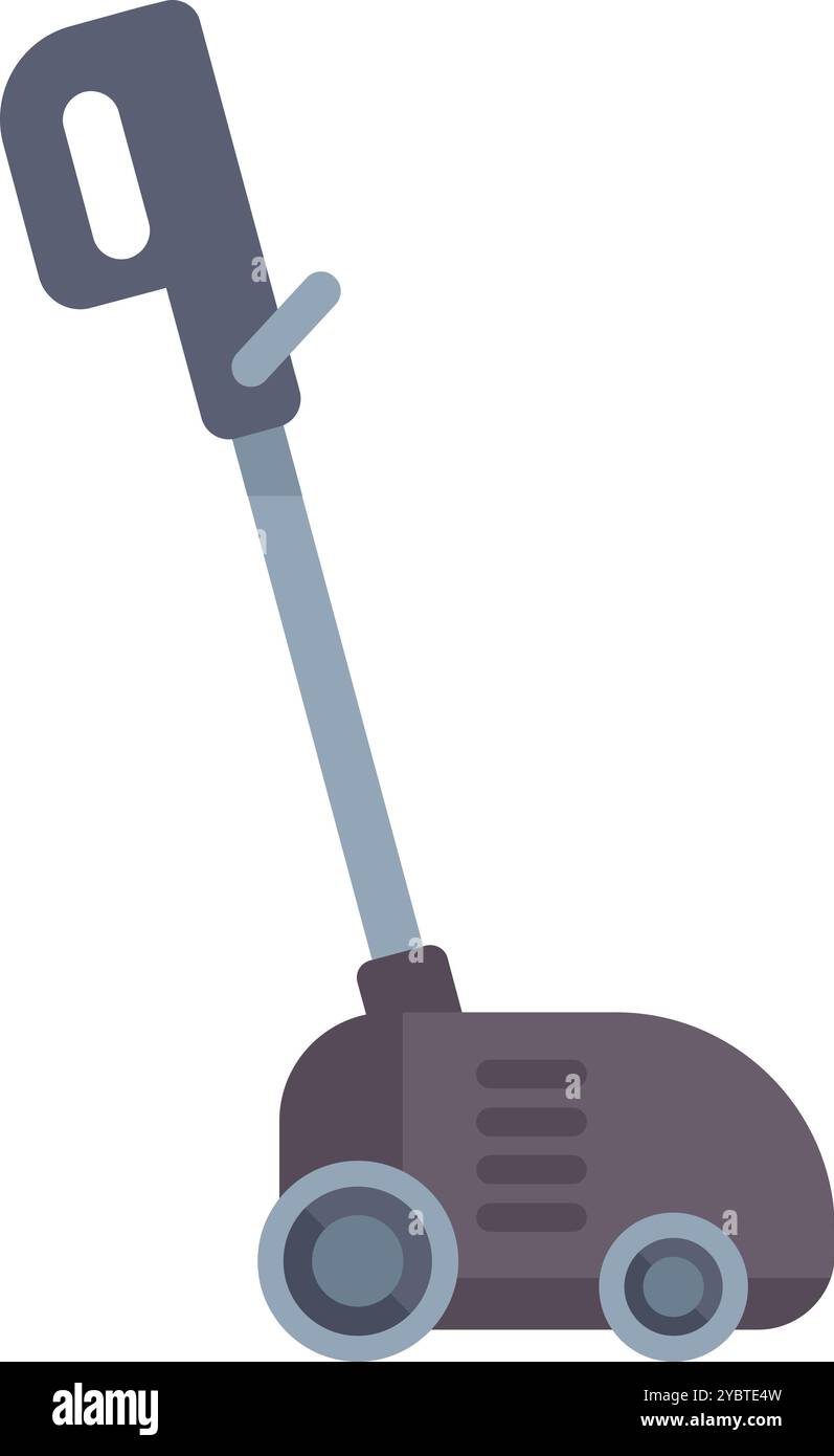 Modern lawn mower standing on white background, gardening tool for ...