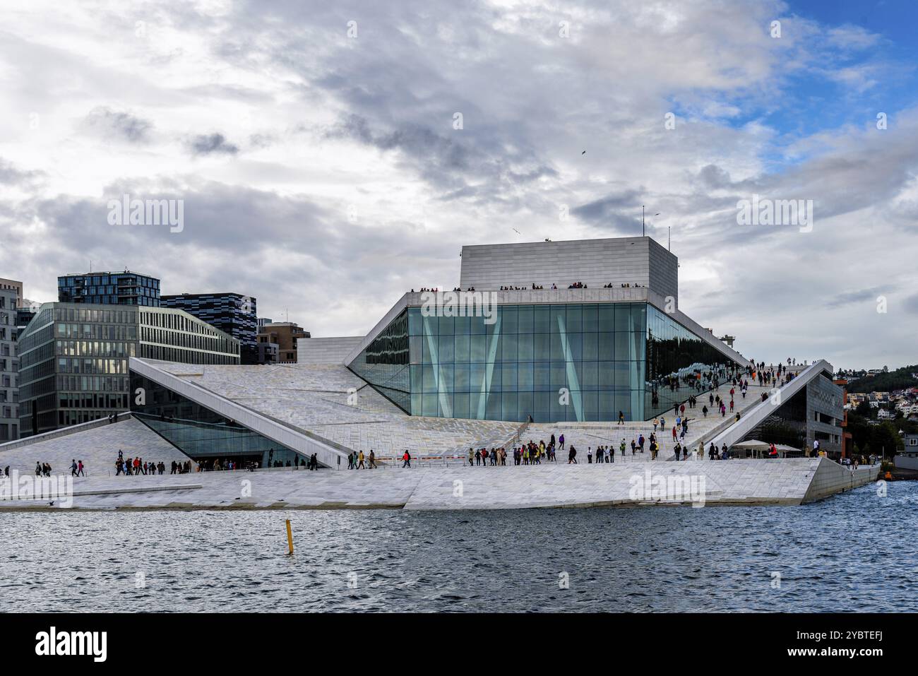 Oslo, Norway, August 11, 2019: Exterior view of Opera house in Oslo ...