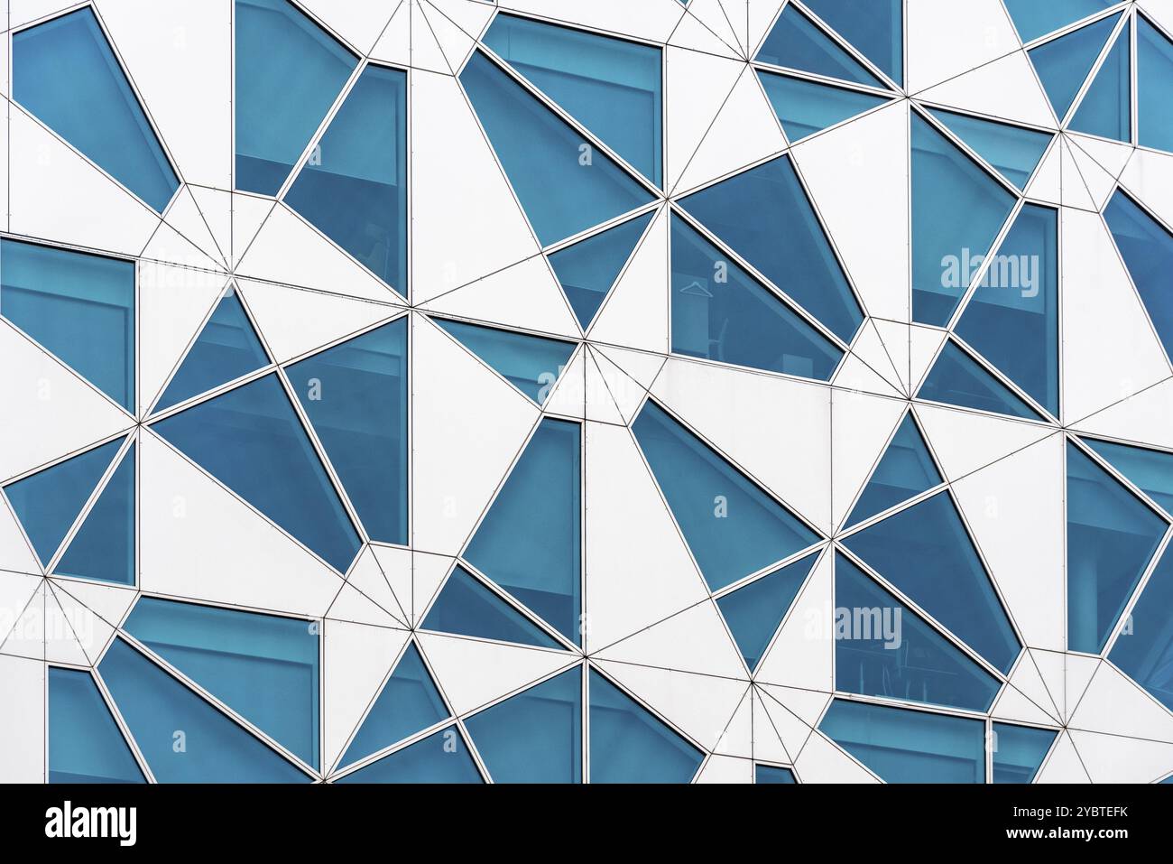 Oslo, Norway, August 11, 2019: Futuristic abstract facade of office ...