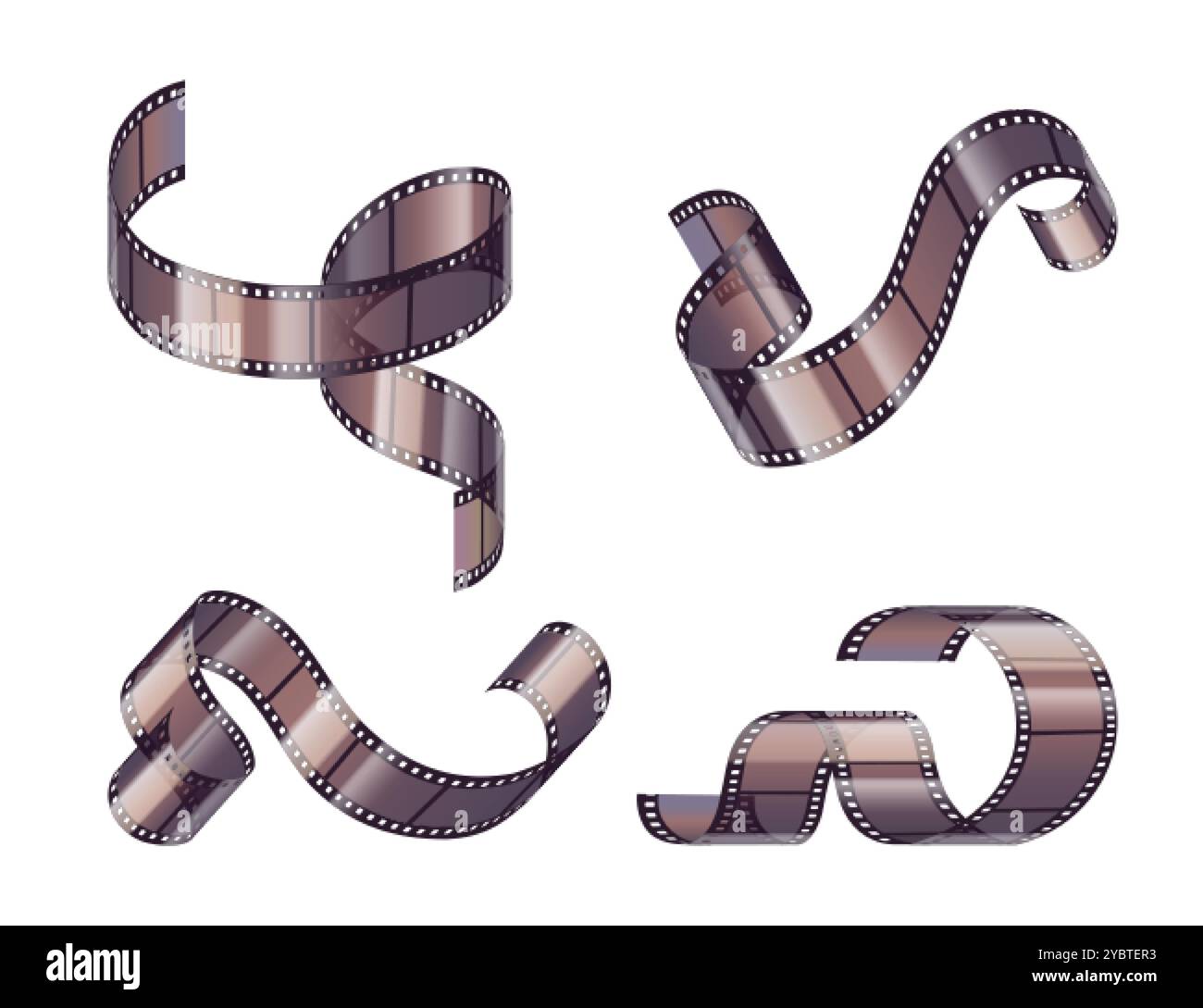 Film and photography tape strip roll isolated on white background ...