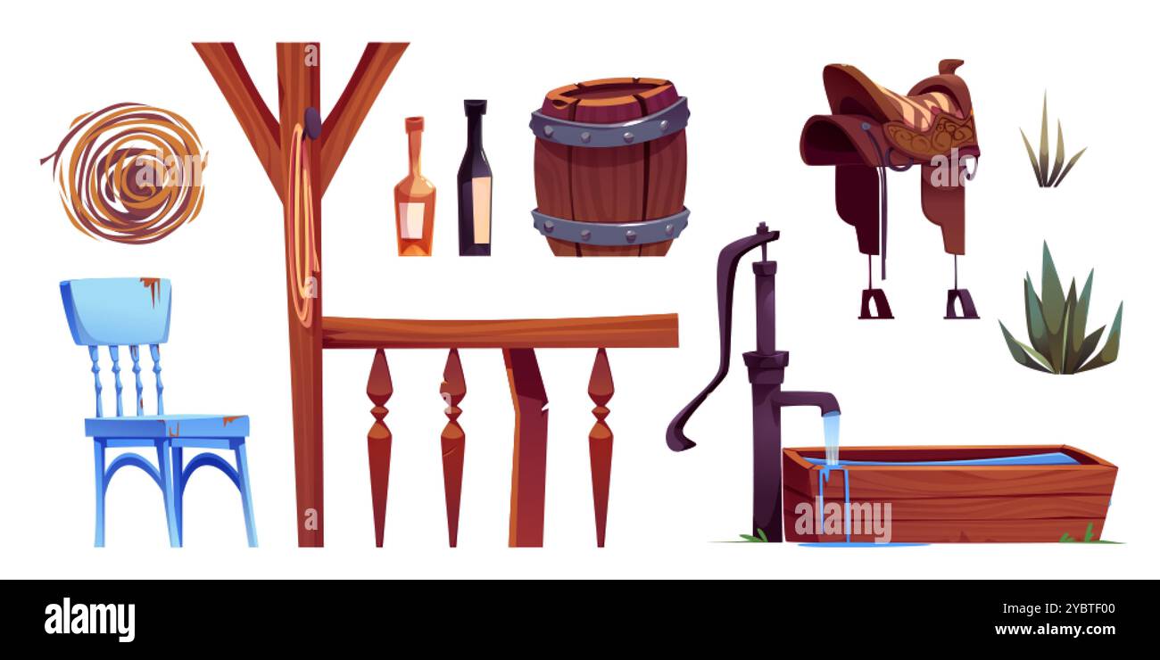 Western saloon bar wooden interior cartoon. Old tavern illustration ...