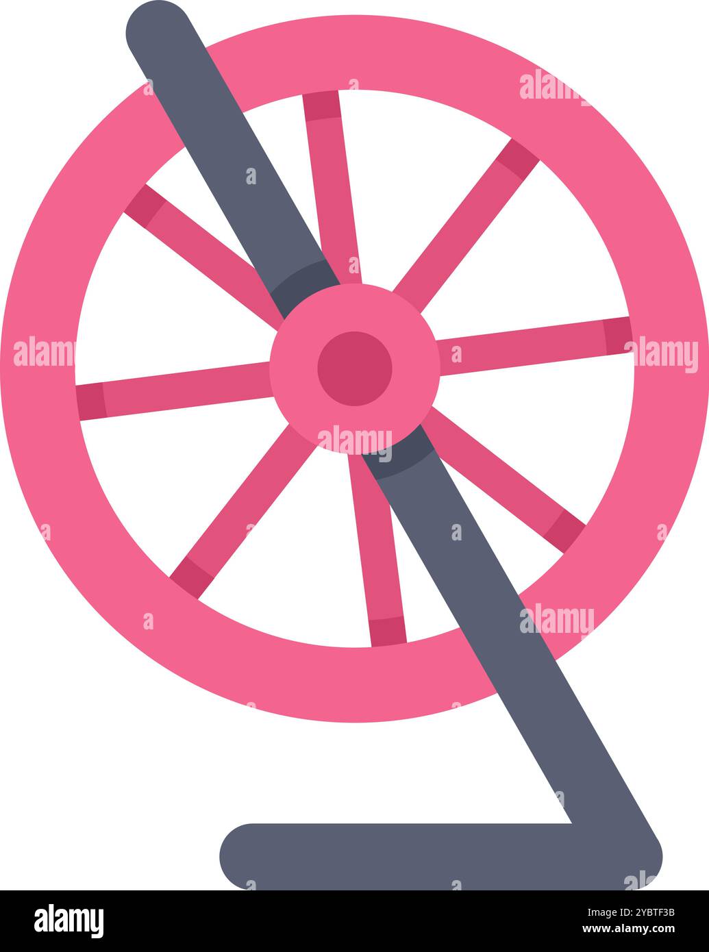 Pink hamster wheel standing on support structure for running pet ...