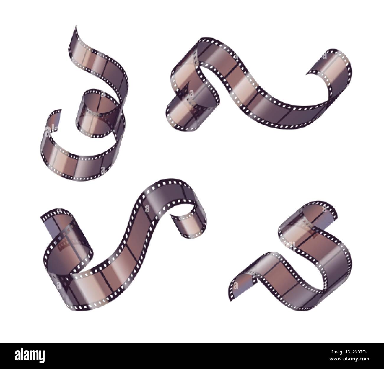 Film and photography tape strip roll isolated on white background ...