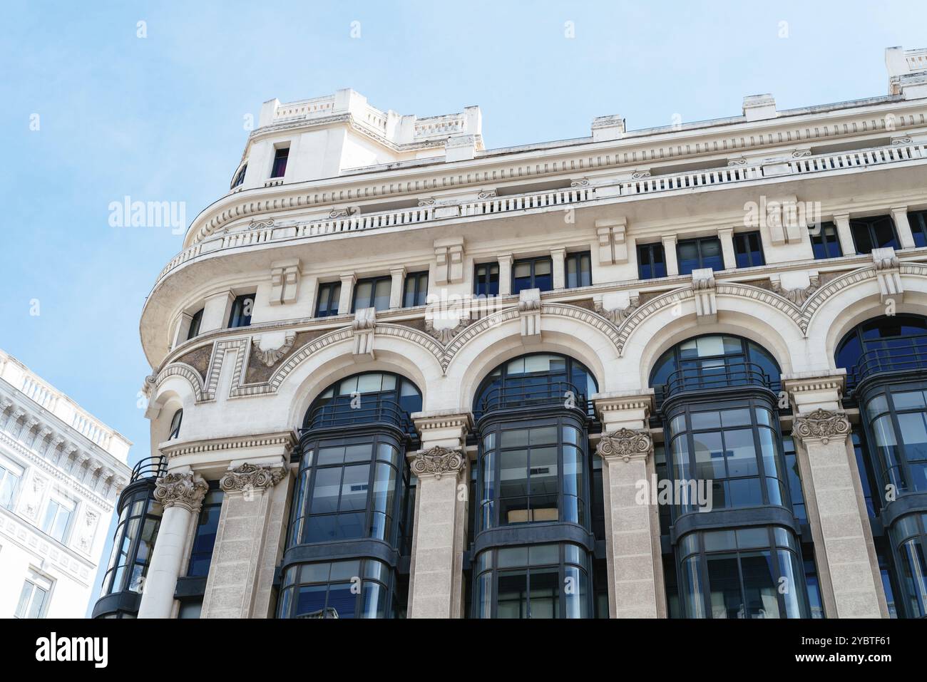 Historic buildings in Gran Via, the iconic avenue of Madrid famous for ...