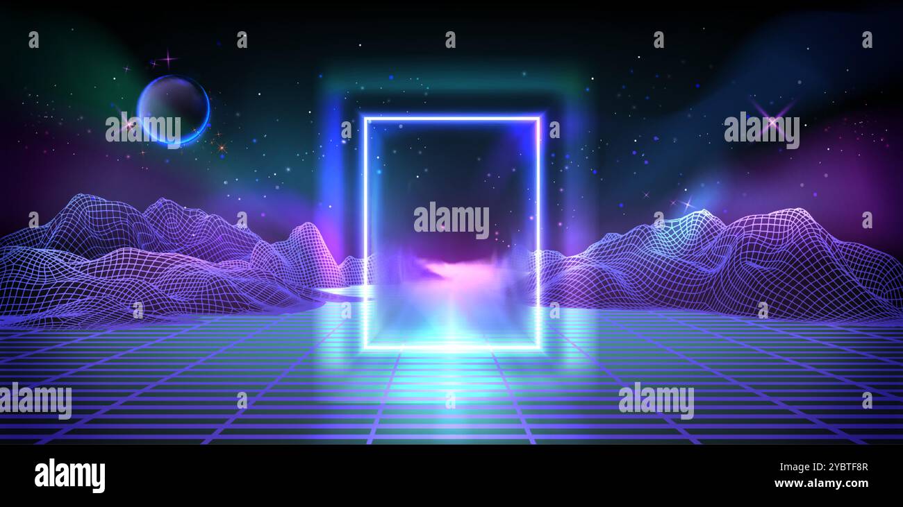 3d wireframe mountain map with tech grid vector. Abstract topography ...