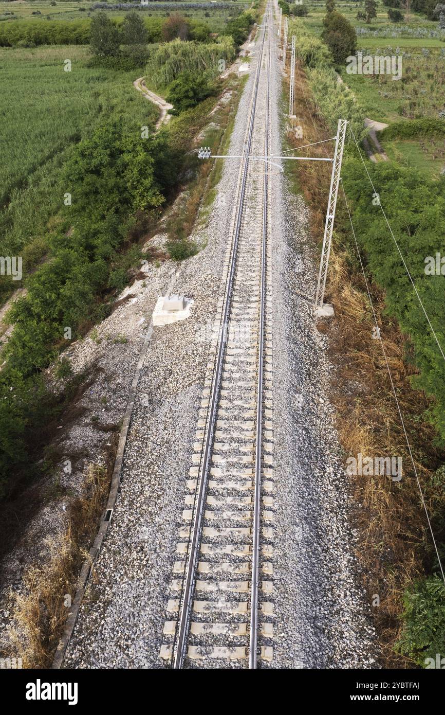 Aerial shot empty railroad hi-res stock photography and images - Alamy