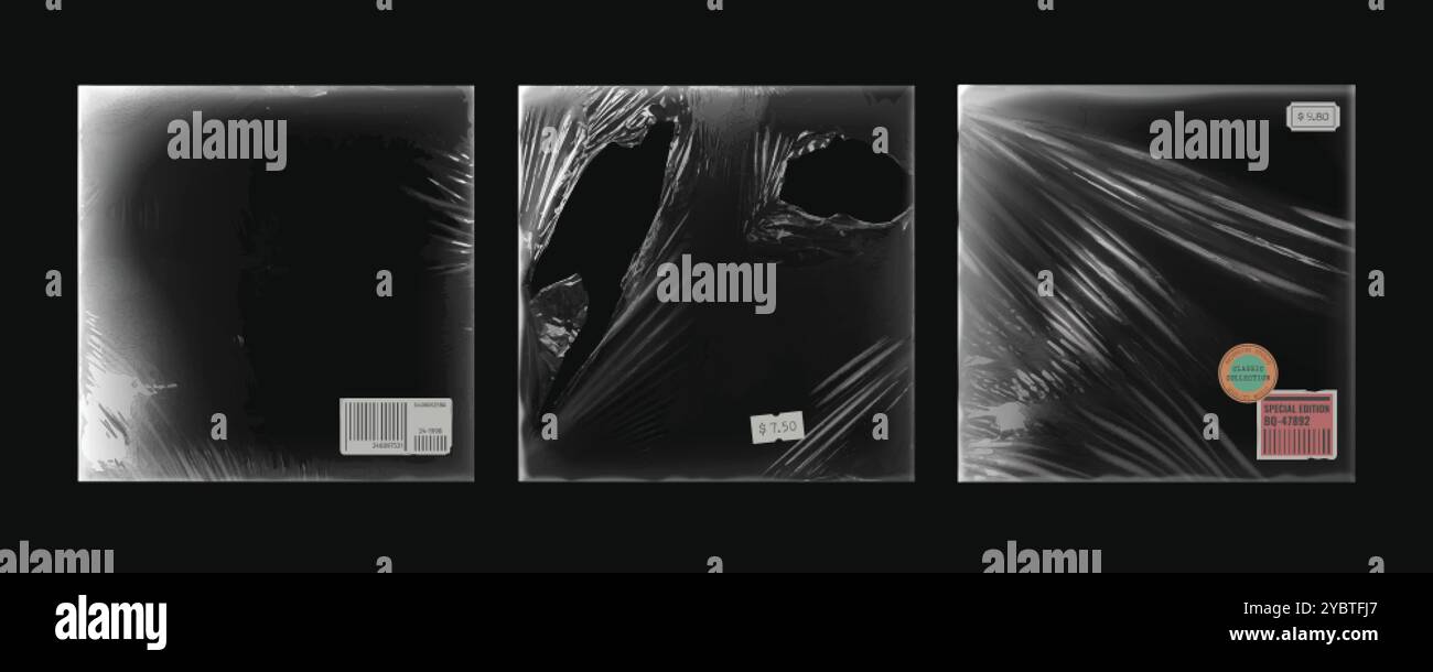 Vinyl cd album cover overlay for music record on black background ...