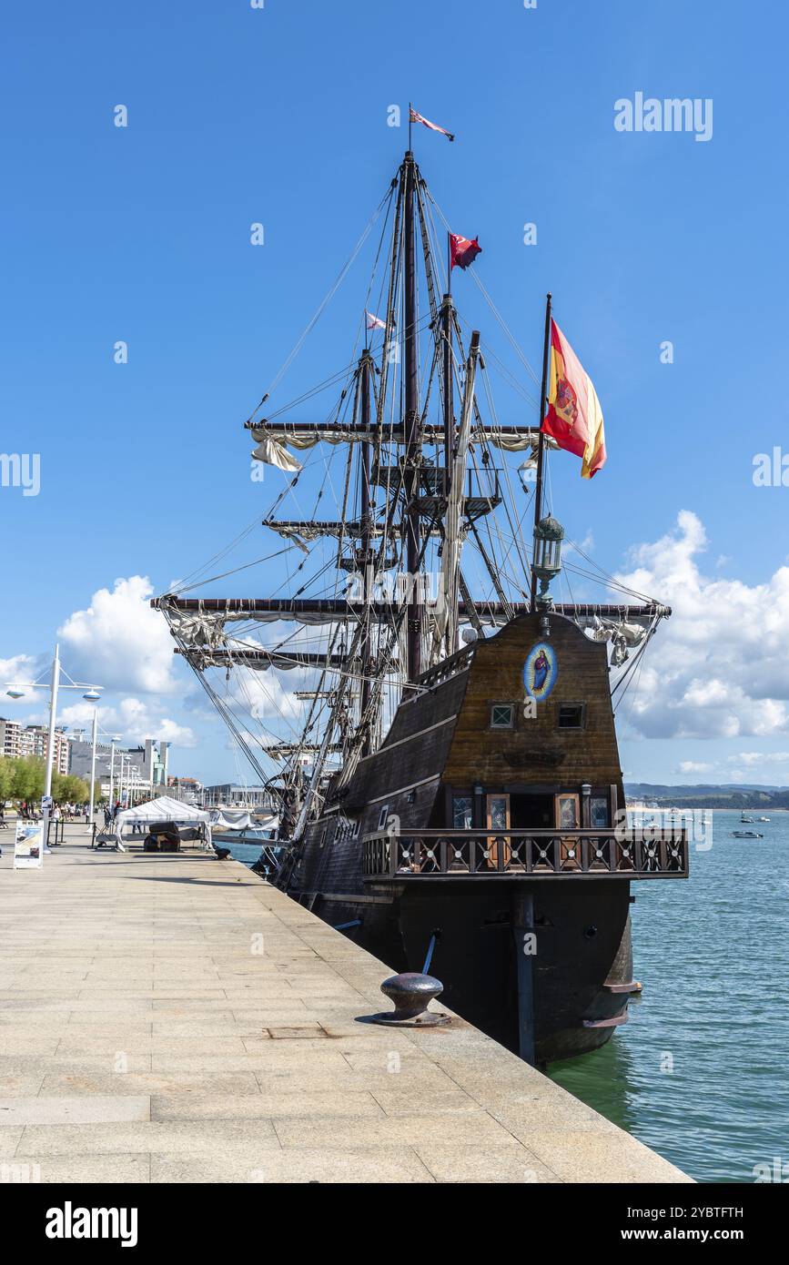 Santander, Spain, 13 September 2020: Andalucia Galleon, 17th Century ...