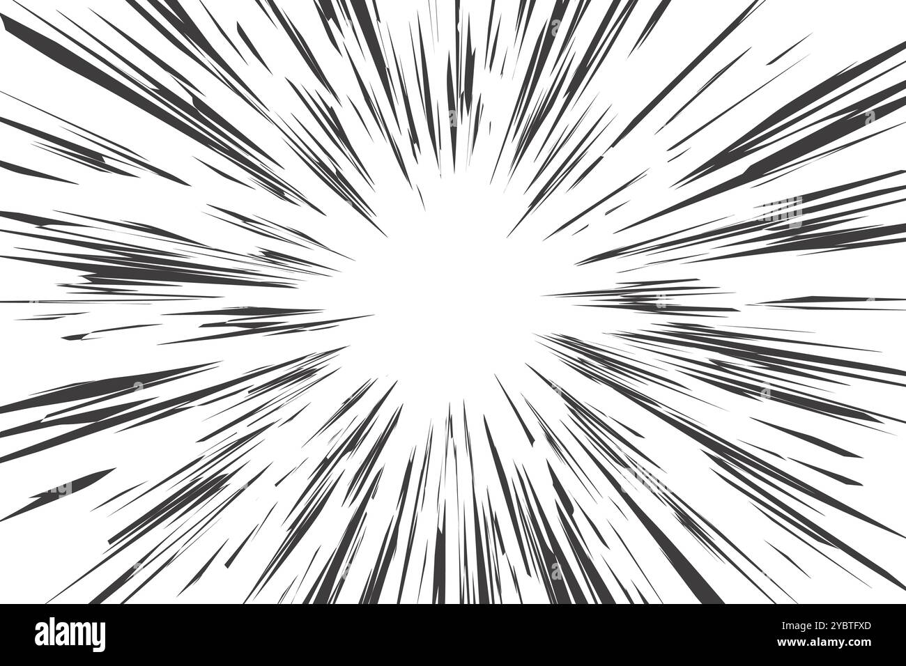 Comic speed lines effect. Radial explosion on white background. Manga ...