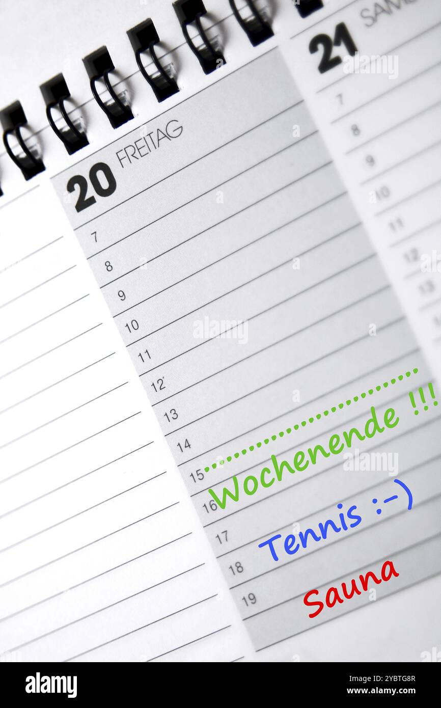 Weekend calendar hi-res stock photography and images - Alamy