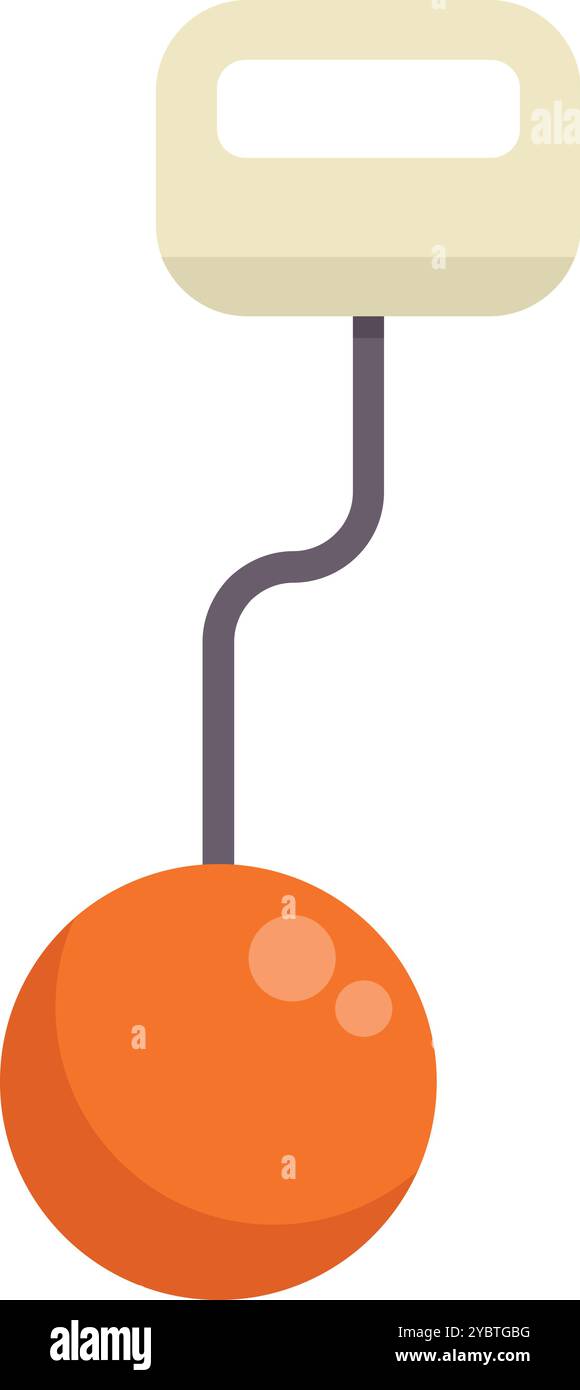 Simple vector illustration of a wrecking ball hanging from a crane hook ...
