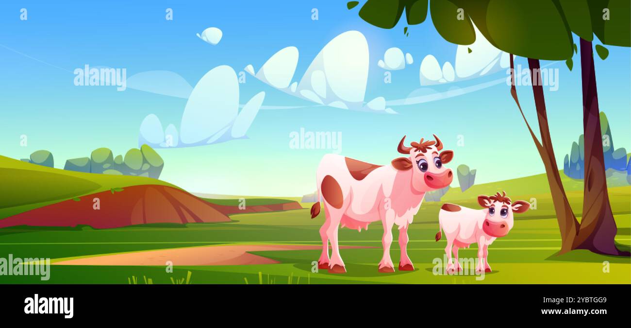 Beef on an alpine pasture Stock Vector Images - Alamy