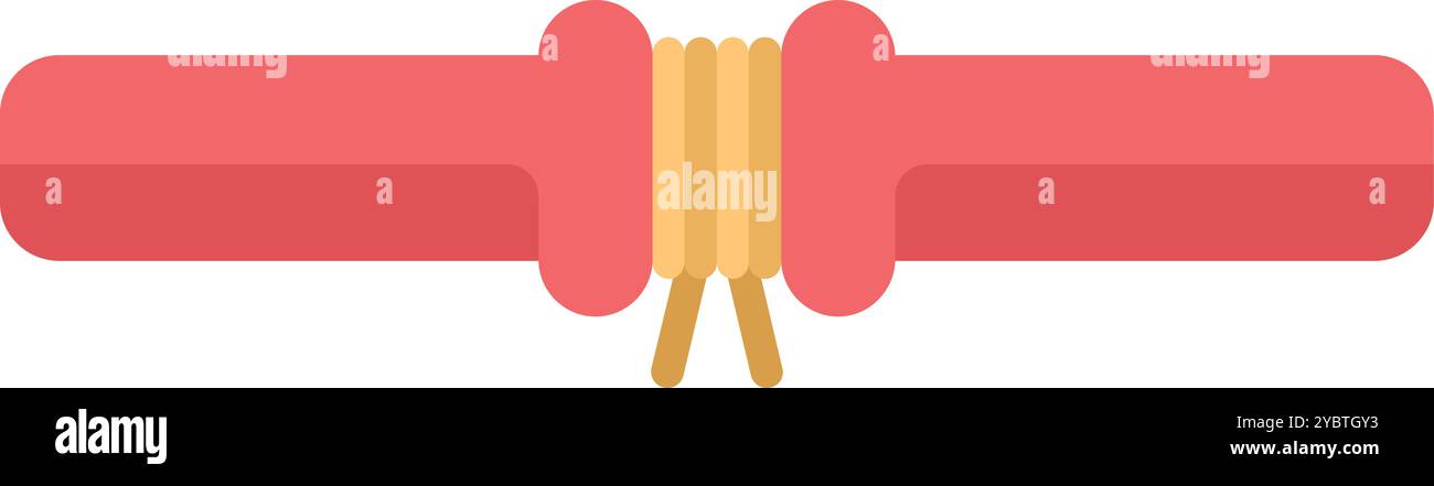Simple flat vector illustration of a red blood vessel with platelets ...
