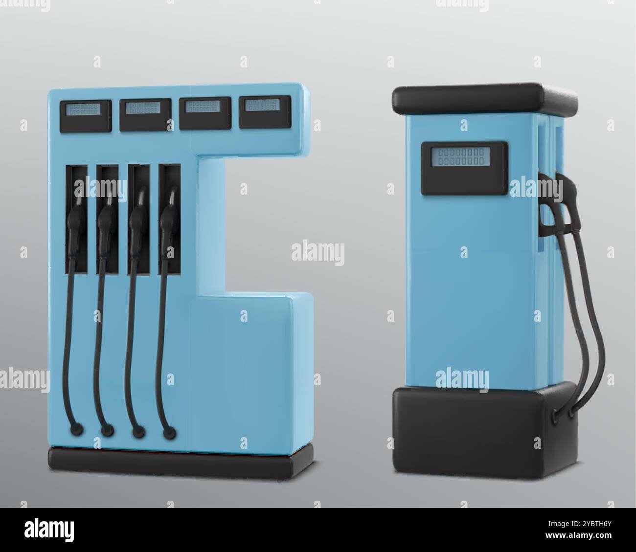 Gas or gasoline filling station with pipe and handle. Realistic 3d ...