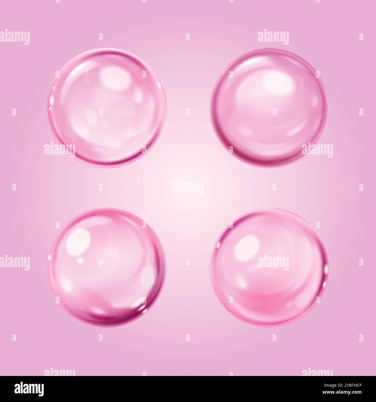 Pink collagen cell for skin care concept. Realistic 3d vector ...