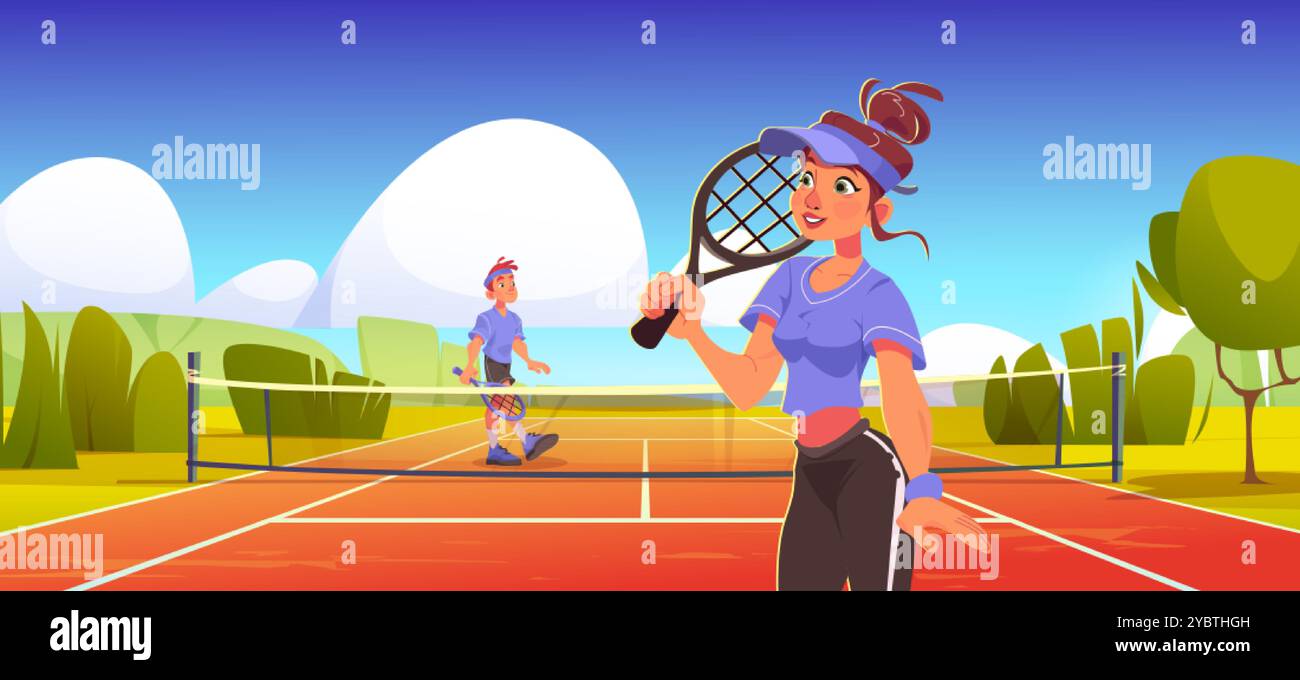 Female padel tennis players Stock Vector Images - Alamy