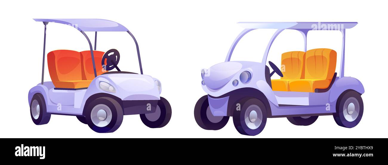 Golf cart for driving on course during training and tournament. Open ...