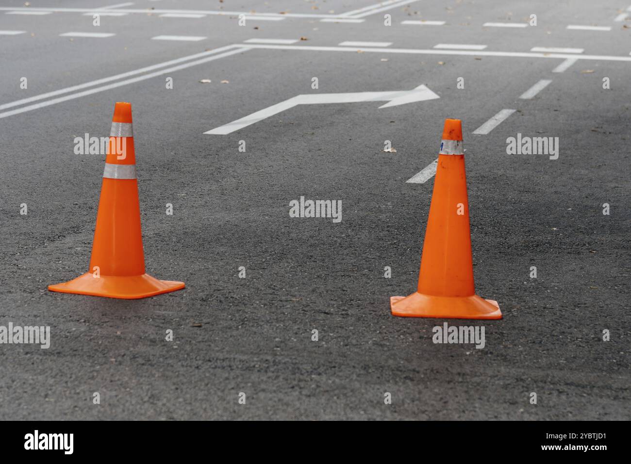 Safety cones on road hi-res stock photography and images - Alamy