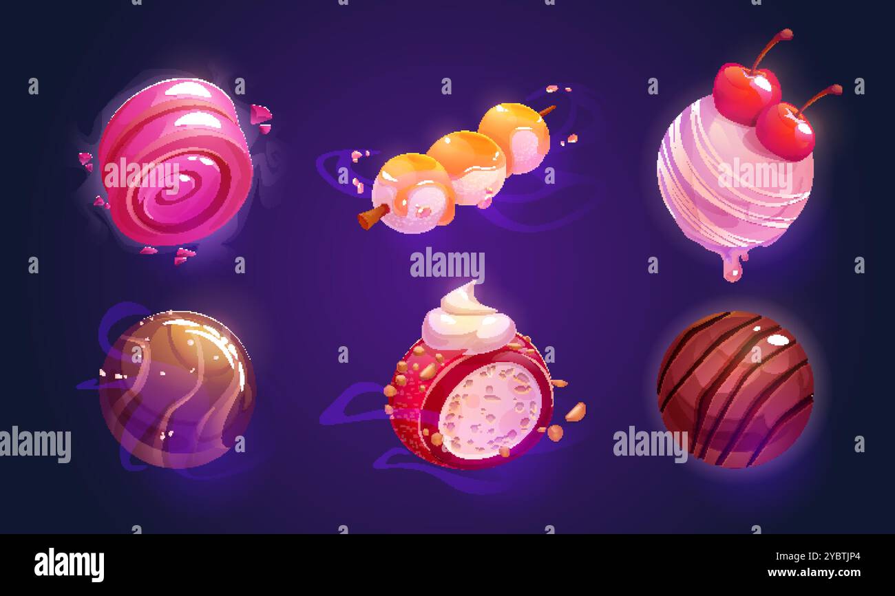 Fantasy game and fairy tale alien planets made from candy and sweet ...