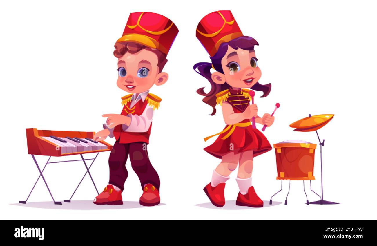 Marching band girl boy Stock Vector Images - Alamy