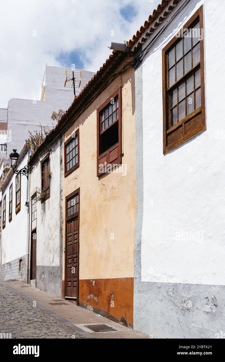 Traditional colonial architecture of Canary islands with colorful ...