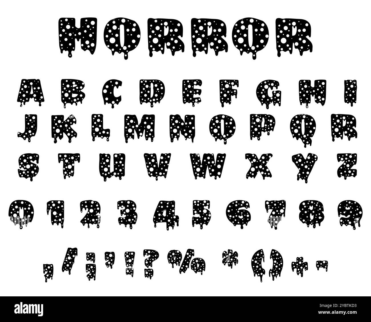 Horror scary alphabet letter and number Stock Vector Image & Art - Alamy