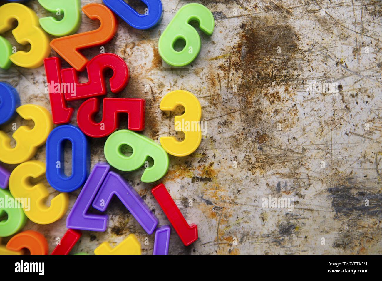 Number blocks magnetized to play for children with background Stock ...