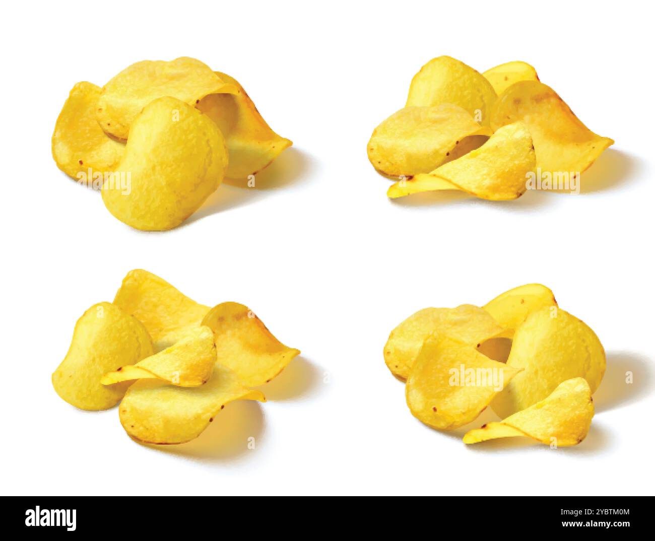 Potato crisps white background Stock Vector Images - Alamy
