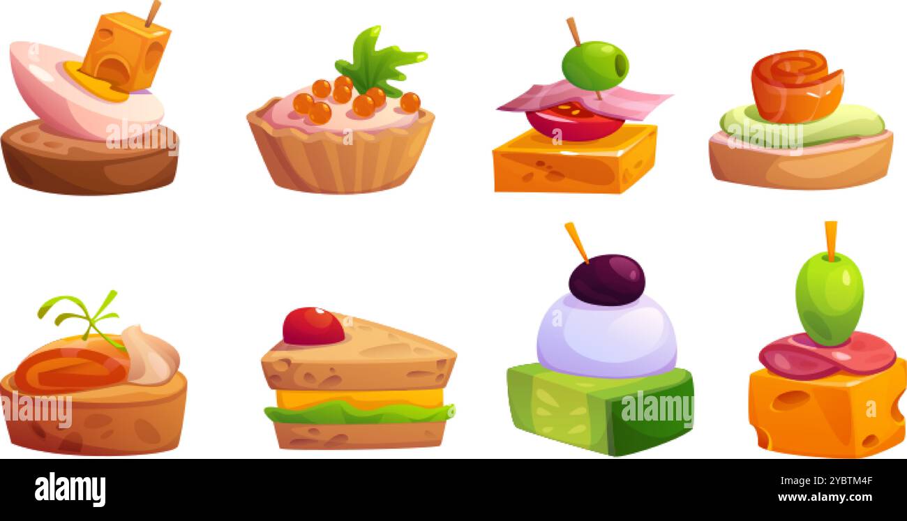 Buffet finger food appetizer - canape and sandwich, bruschetta and ...