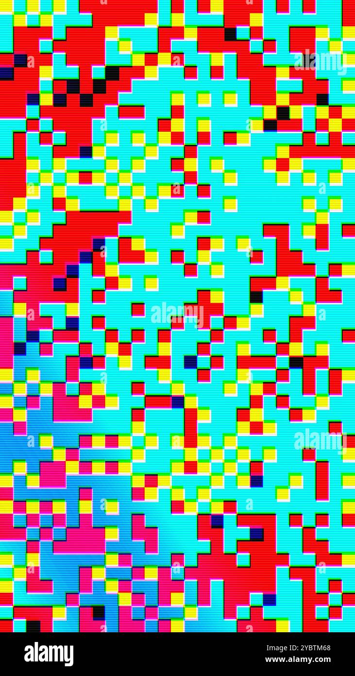 Abstract pixelated colorful rgb 8 bit retro game Glitch pixel Noise ...