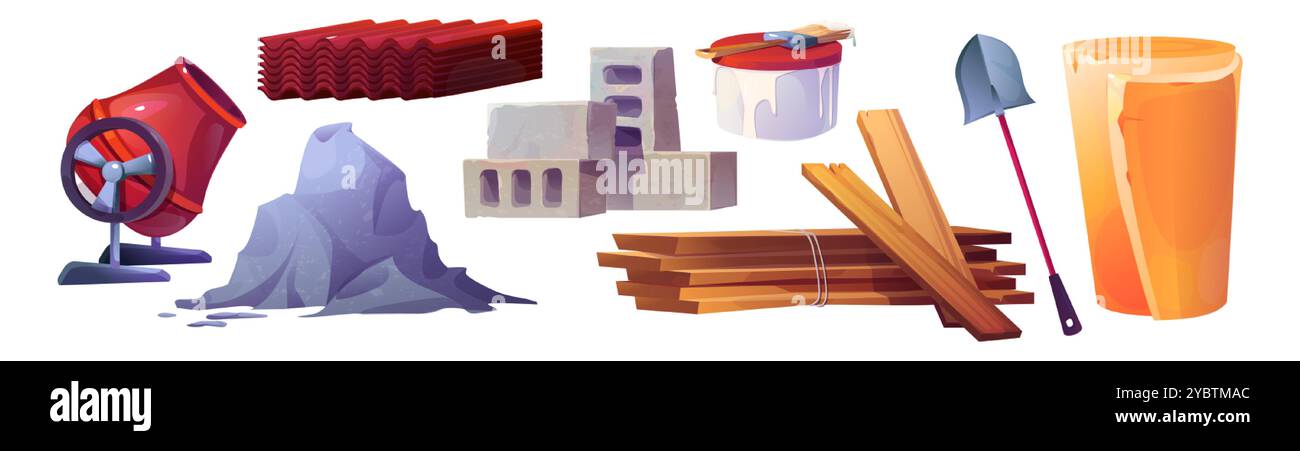 Building material stack. Brick pile vector icon. House construction ...
