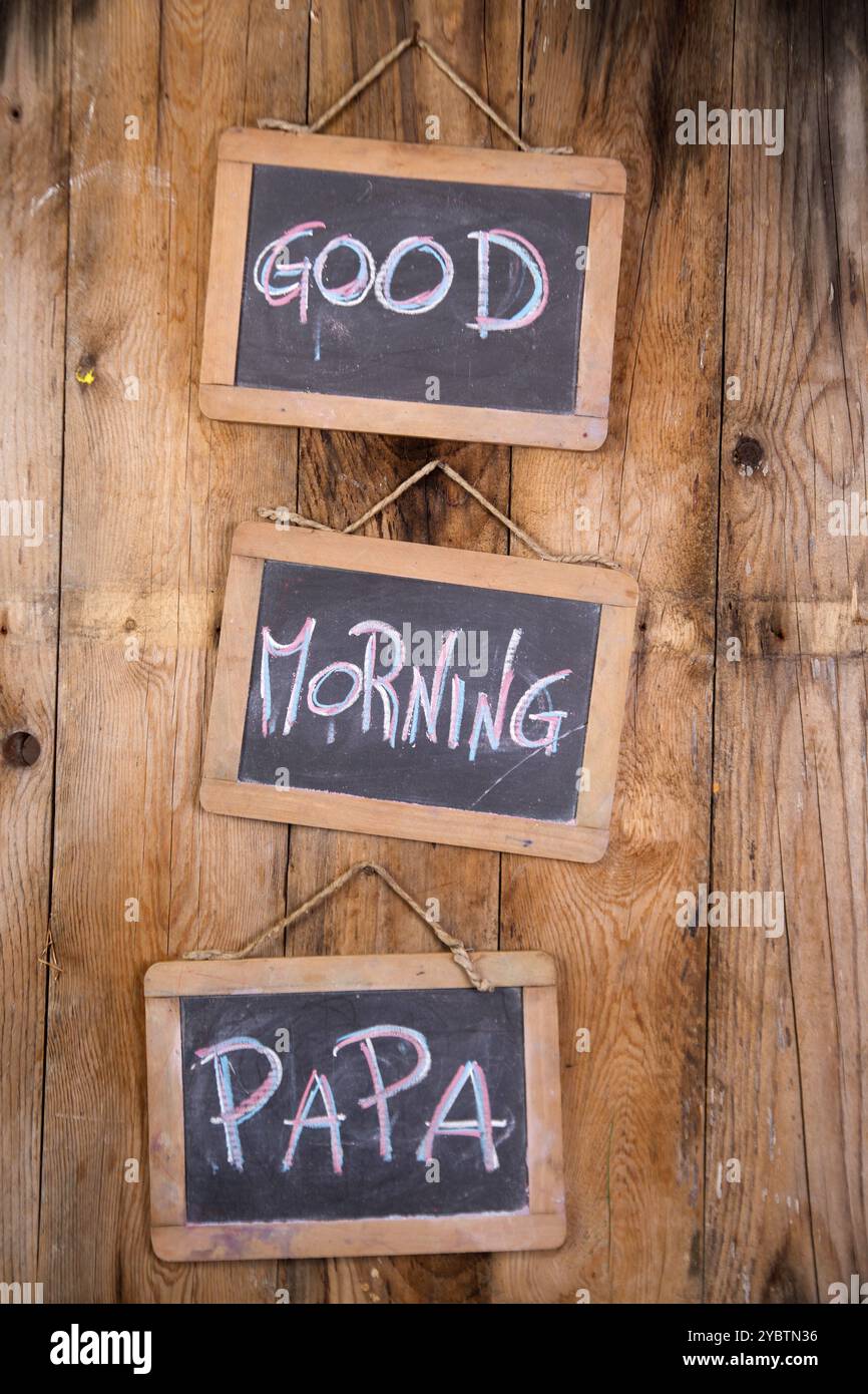 Graphical representation of the writing, good morning papa Stock Photo ...