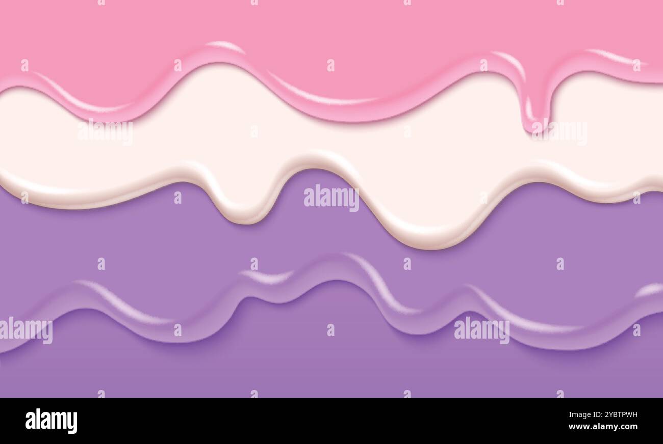 Sweet cream drip. Pink candy slime paint liquid background. Jelly ...