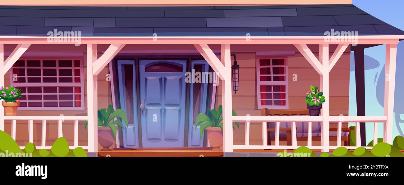 Old front porch Stock Vector Images - Alamy