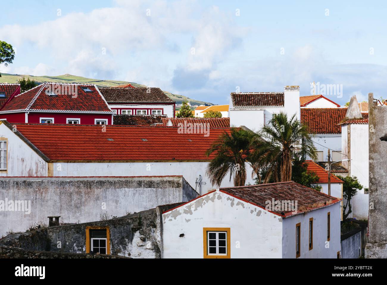 Traditional houses in the old town of Angra do Heroismo, Terceira ...