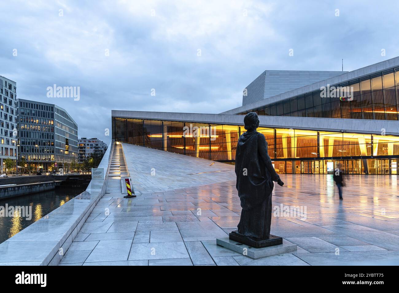 Oslo, Norway, August 10, 2019: Exterior view of Opera house in Oslo ...