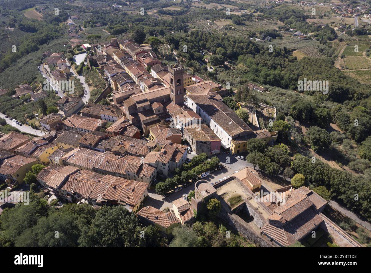 Aerial photographic documentation of the medieval town of Montecarlo in ...