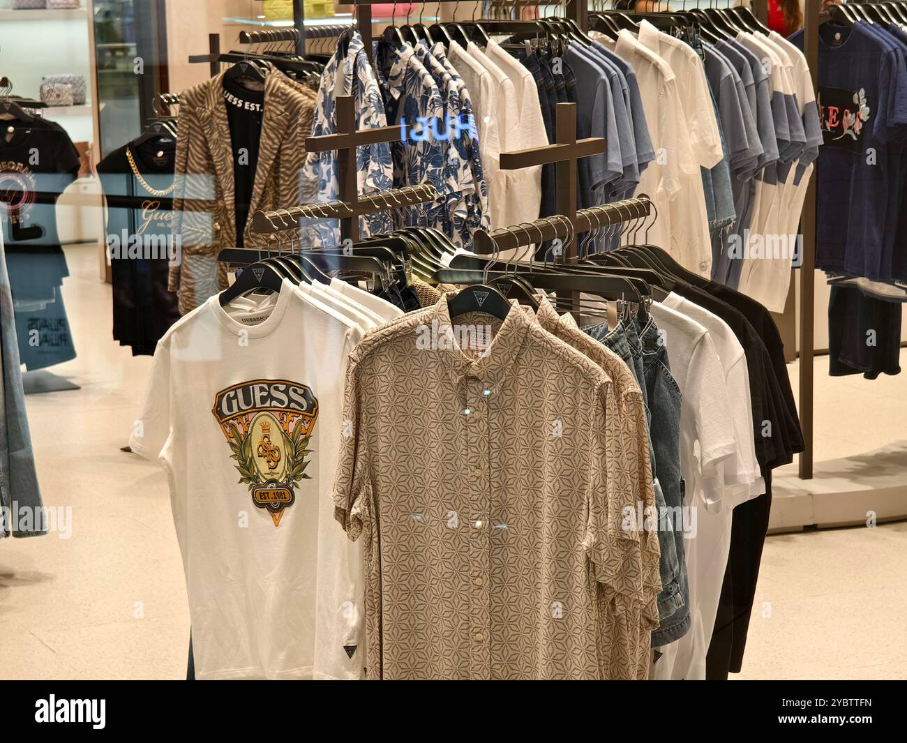 KUALA LUMPUR, MALAYSIA - AUGUST 28, 2024: Guess brand retail shop in ...