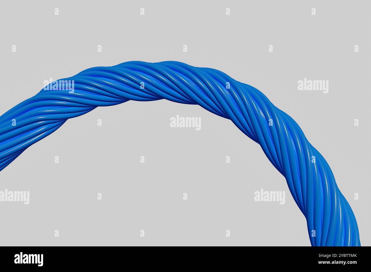 A blue wire is shown in a curved shape Stock Photo - Alamy