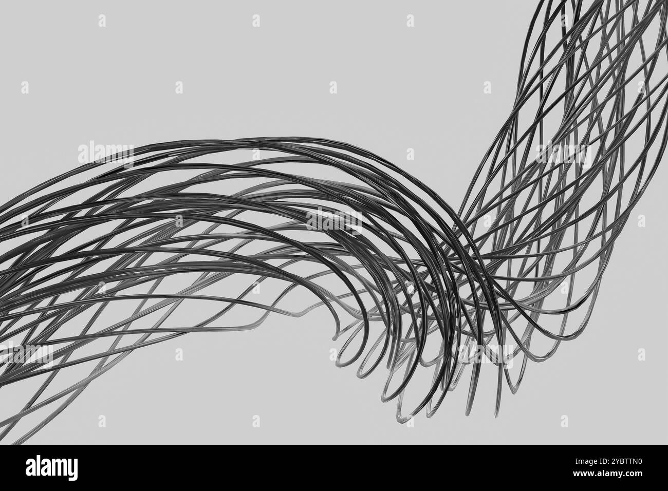 A series of black lines that are curving and twisting Stock Photo - Alamy