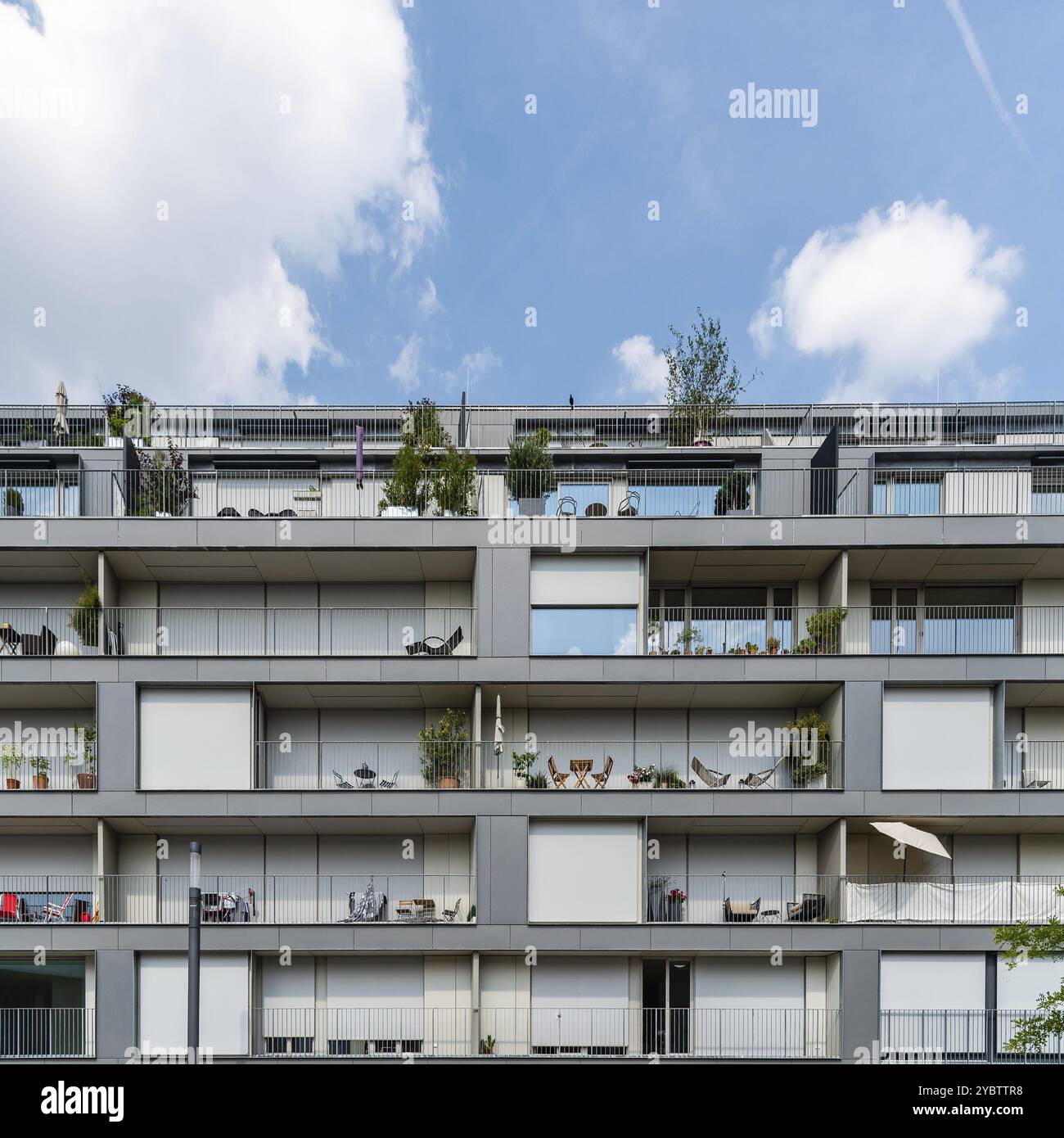 Berlin, Germany, July 29, 2019: Modern residential buildings in Berlin ...